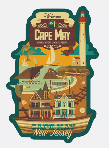 Cape May New Jersey Sticker Decal Bumper Sticker – Lakeside Graphics