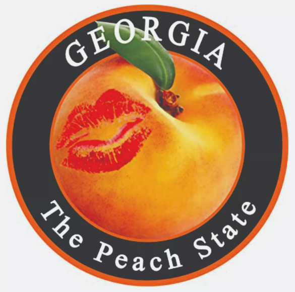 Georgia The Peach State Sticker Decal – Lakeside Graphics