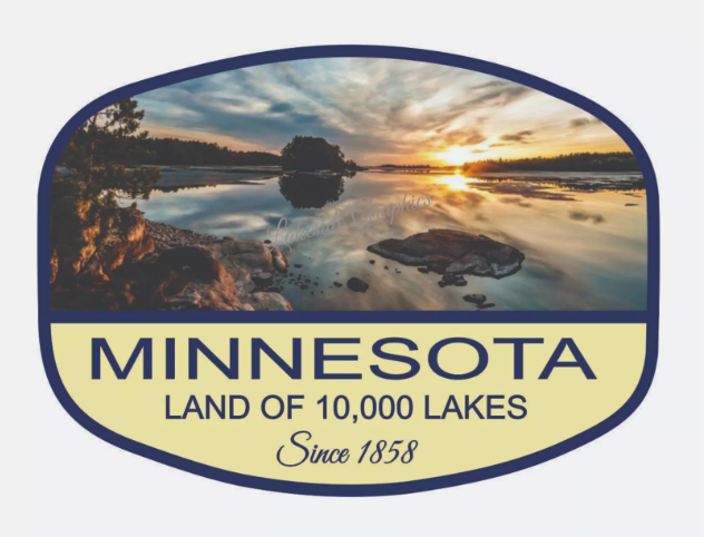 Minnesota Land of 10,000 Lakes Sticker Lake Mead Decal – Lakeside Graphics