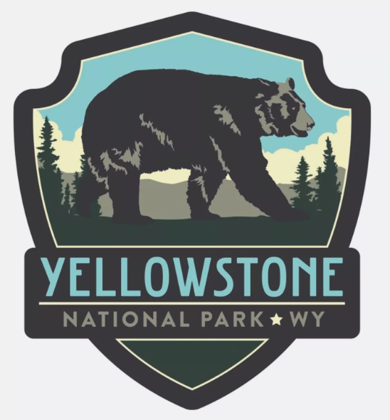Yellowstone National Park Sticker Montana Wyoming Idaho National Park ...